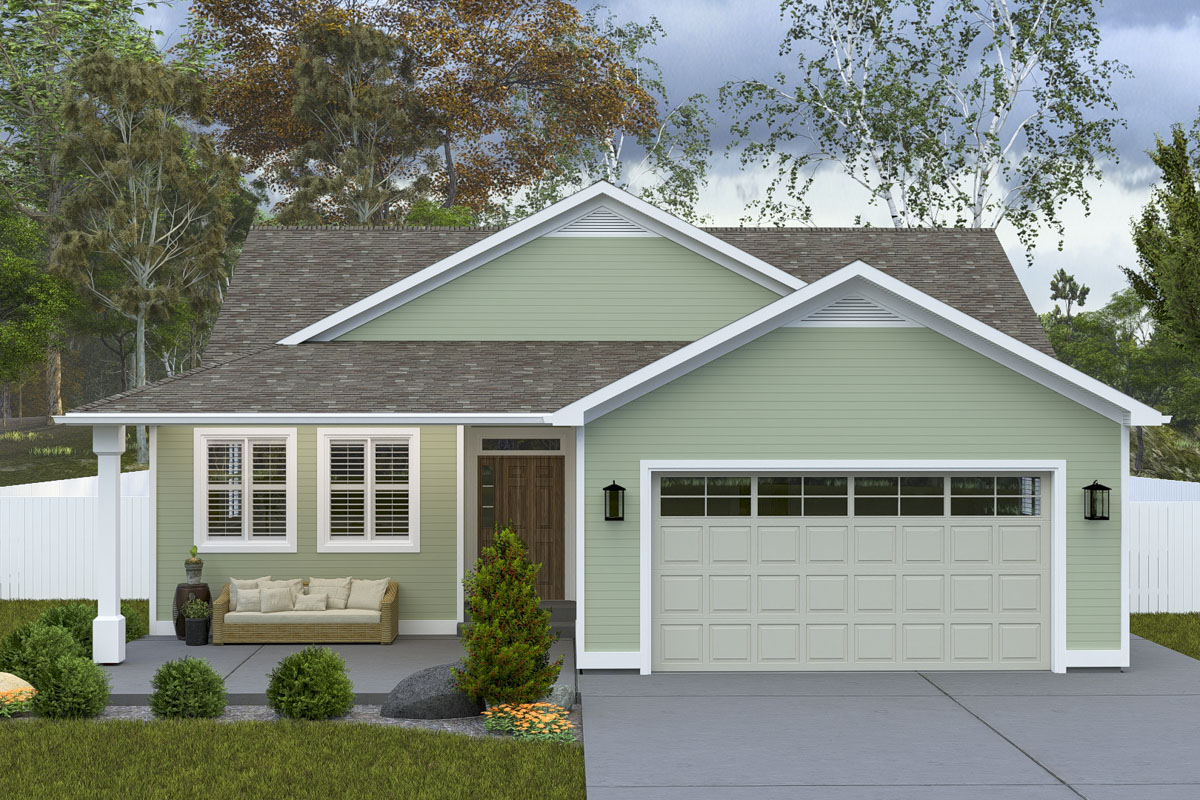 Plan 61673UT: Craftsman Ranch House Plan with Main Level Master Suite