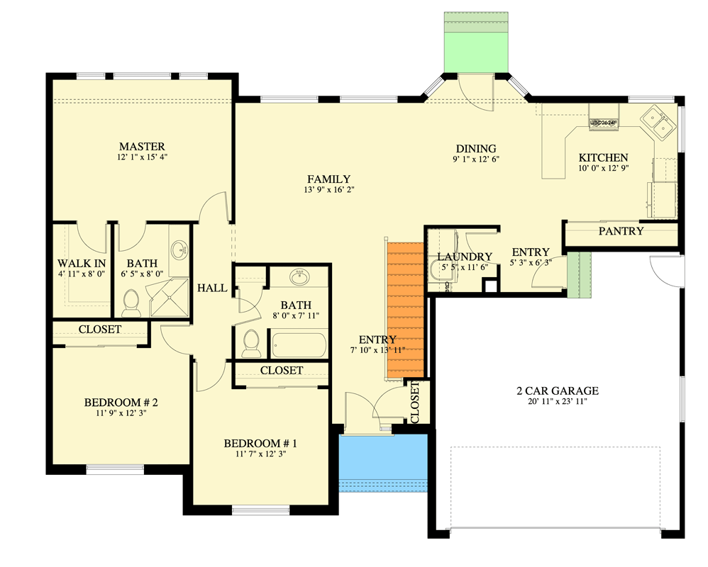 Plan 61686UT: Classic 3-Bedroom Ranch House Plan with Main Level Master ...