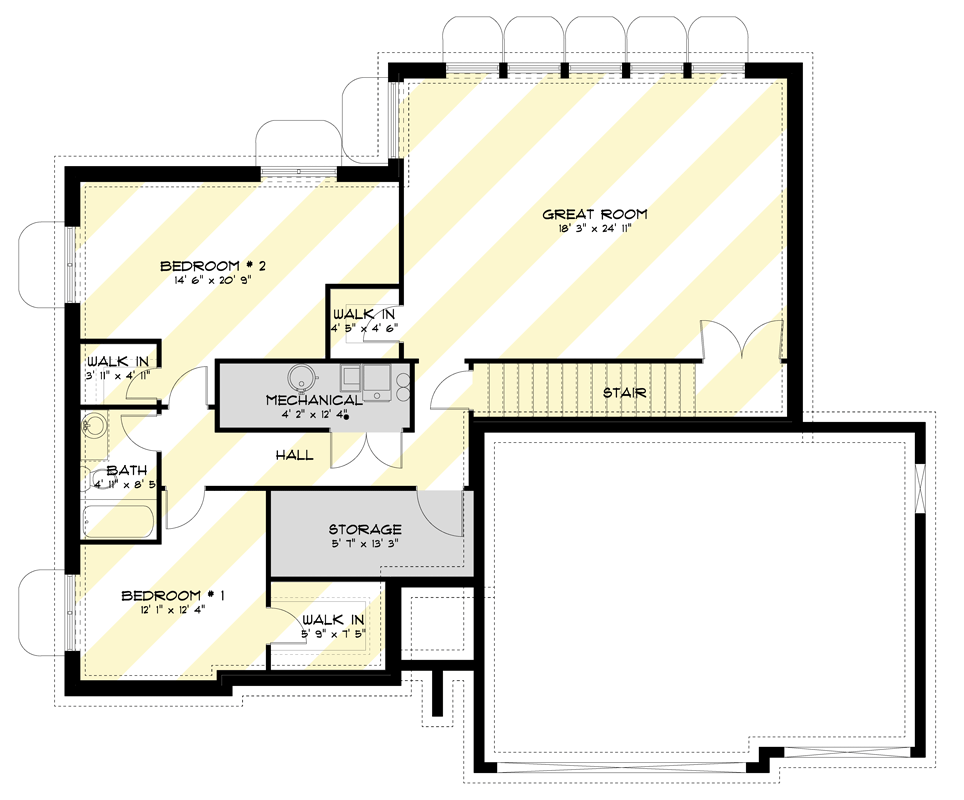 Plan 61687UT: Traditional Ranch House Plan: 3 Beds, 3-Car Garage, Main ...