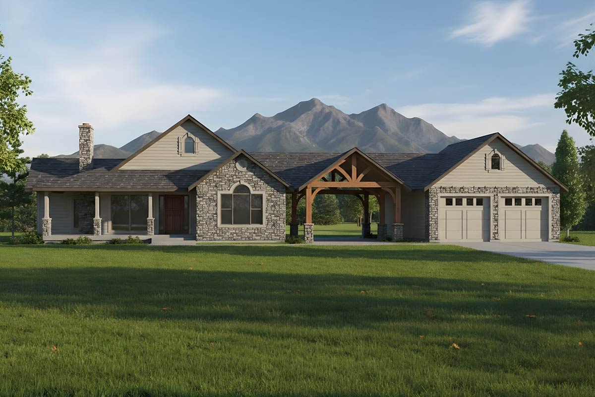 Plan 267109SPK: Spacious Craftsman Ranch House Plan with 2 Beds, 3 ...