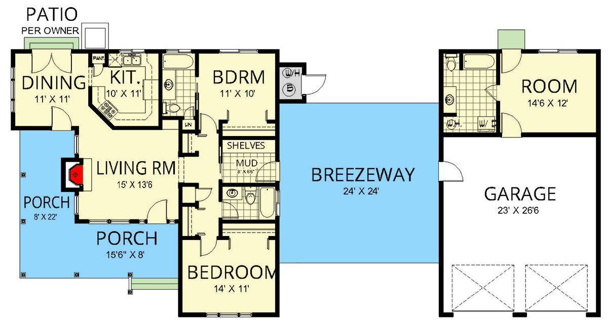 Plan 267109SPK: Spacious Craftsman Ranch House Plan with 2 Beds, 3 ...