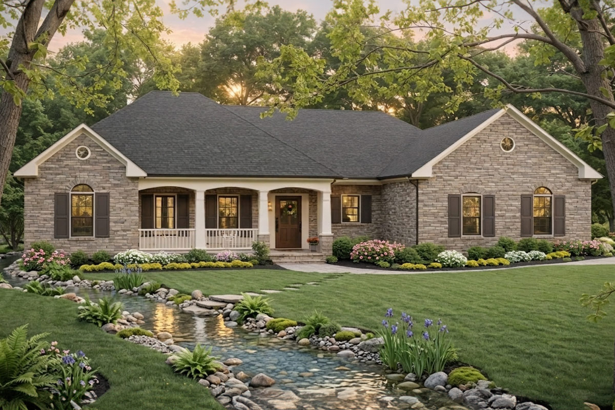 Modification Request for Plan 51384MM: Traditional Stone Ranch House ...
