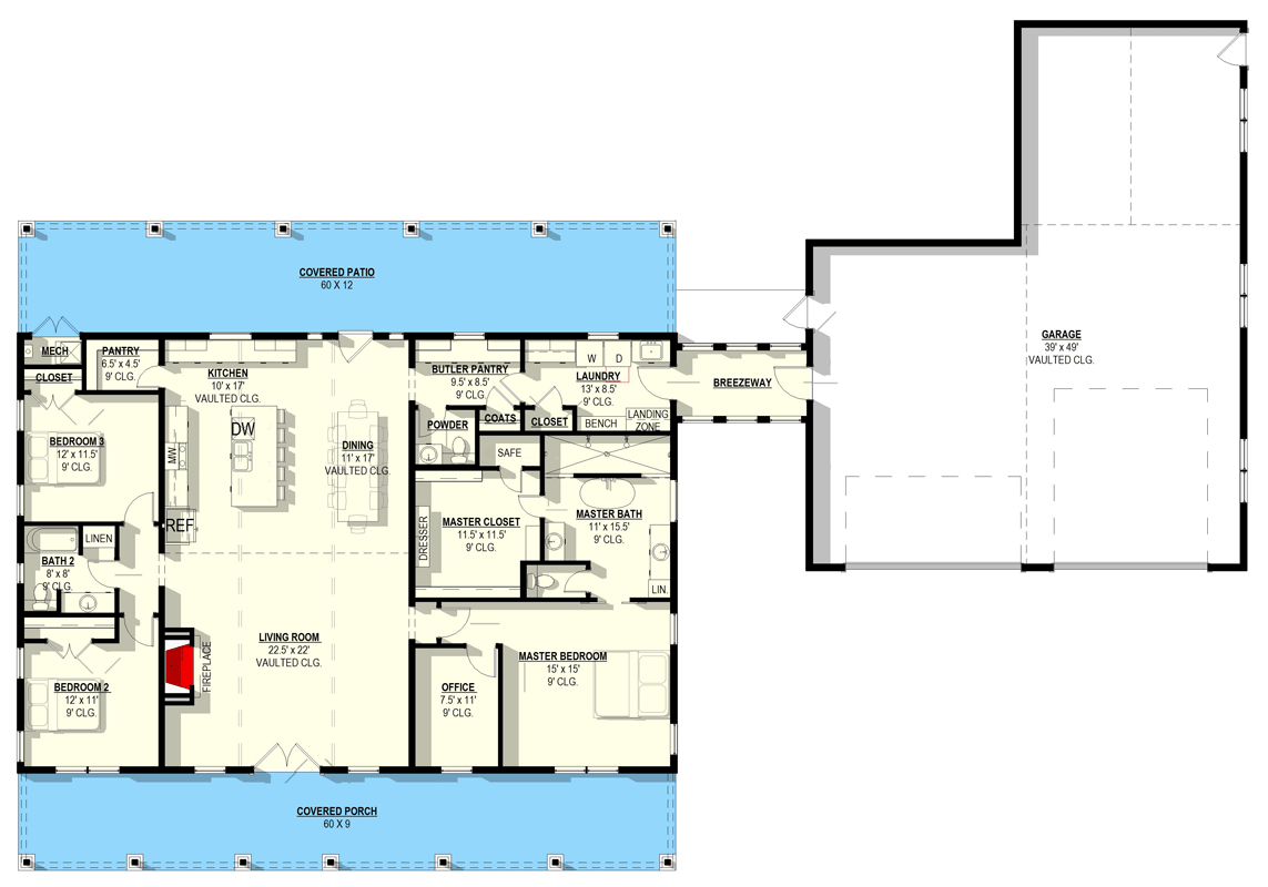Plan 405164FDC: Barndominium House Plan with 3 Bedrooms and Attached ...