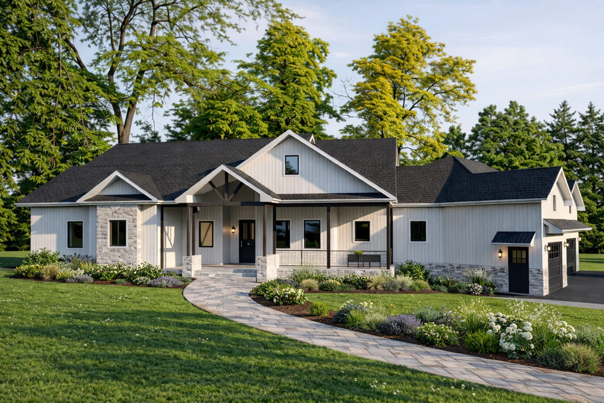 Plan 744525ABR: Modern Farmhouse House Plan with 4 Bedrooms and ...
