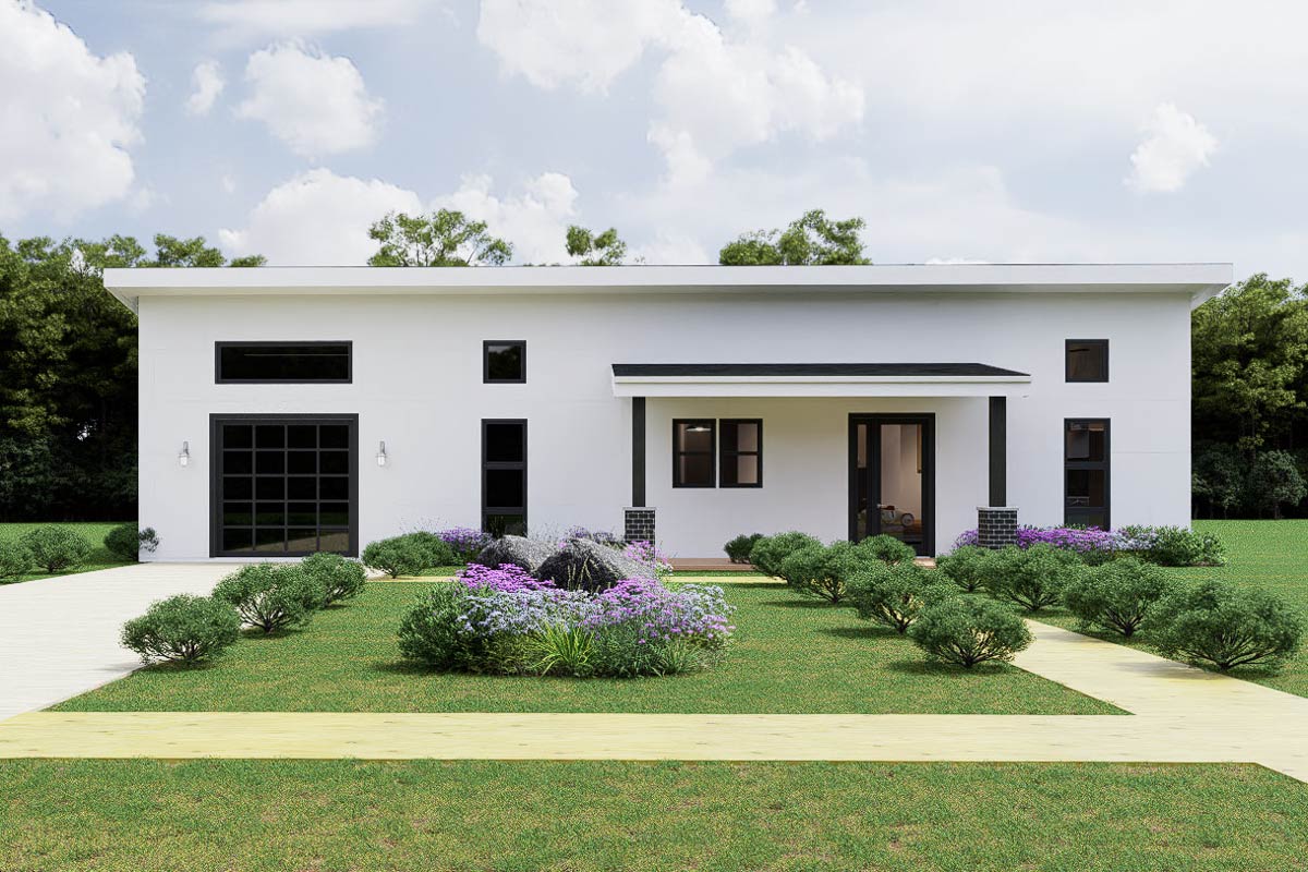 Plan 850041PKE: Modern Two Bedroom House Plan with Spacious Covered ...