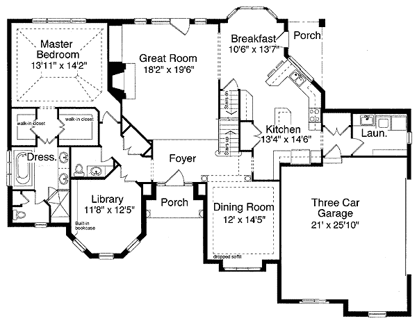 Brick Floor Plan One Level Home