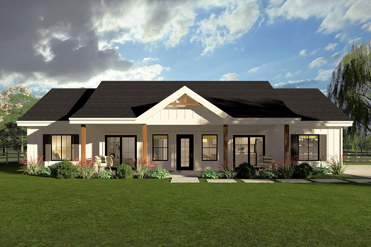 Plan 67853MG: Modern Farmhouse House Plan with Three Bedrooms and ...