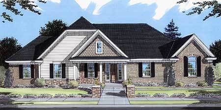 One Level Home Plan with Spacious Living Area - 39100ST | Architectural ...