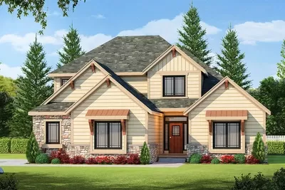 Cost-to-Build Report for Plan 40913DB: 4-Bed House Plan with Barrel ...