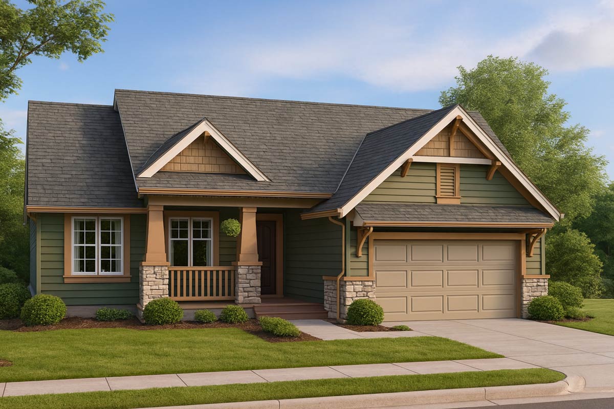 Plan 42369DB: Comfortable Starter or Downsize Home
