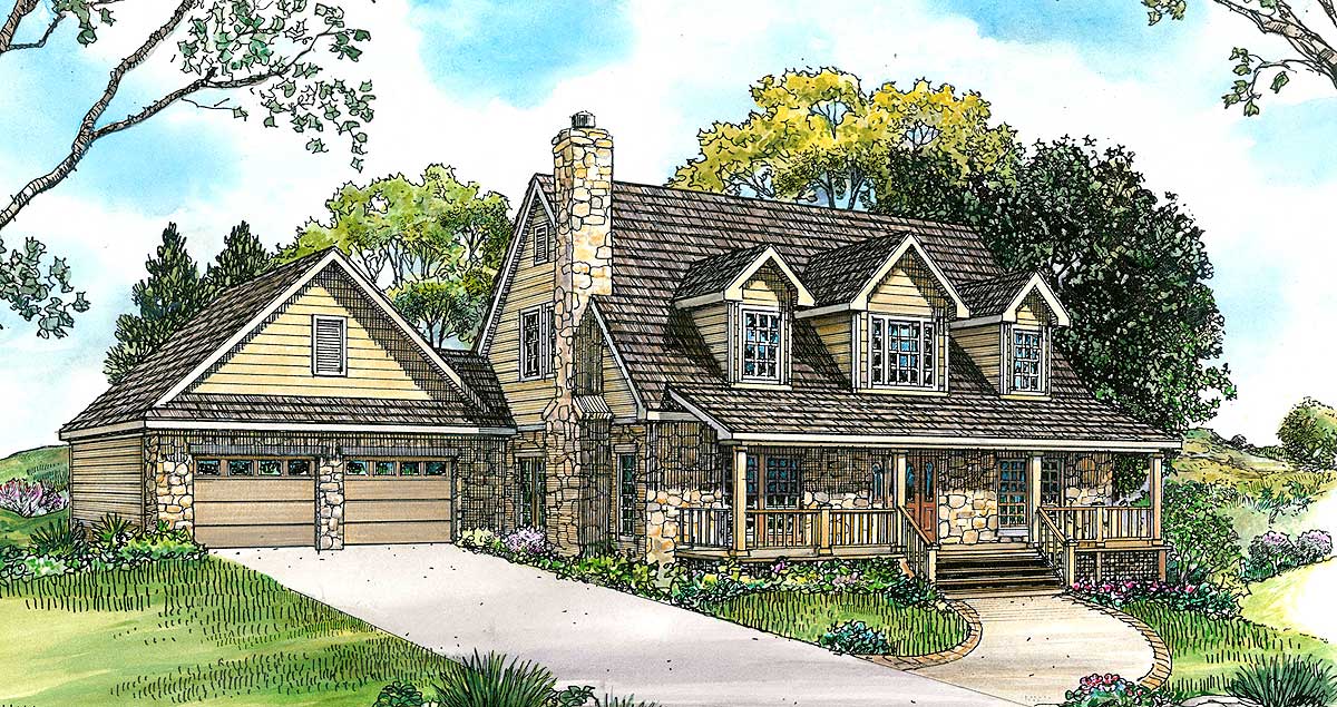 Plan 46048HC: Two Bedrooms Up, Two Down