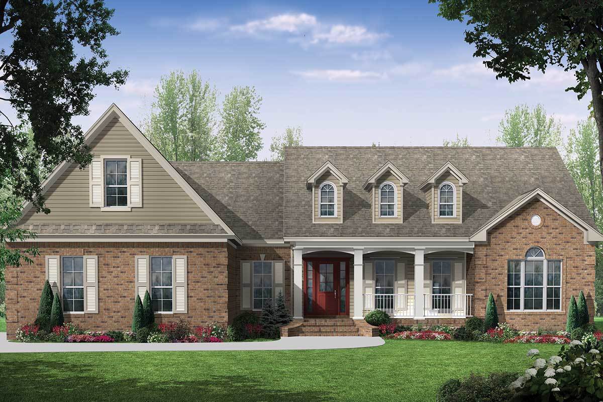 Traditional Country Plan with Covered Porches and Outdoor Kitchen ...