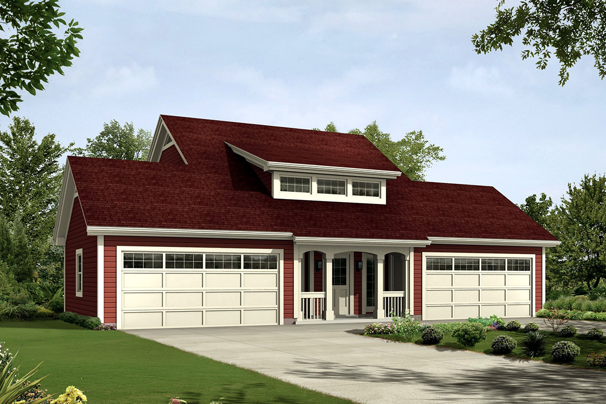 4-Car Apartment Garage With Style - 57162HA | Architectural Designs ...