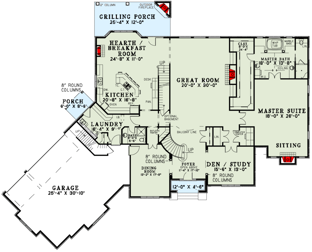 Plan 59814ND: Elegant Southern Traditional House Plan with First-Floor ...