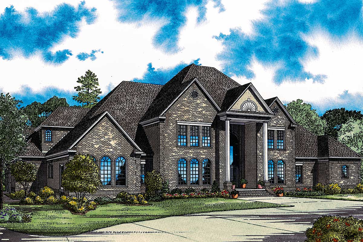 Plan 59894ND: Entry with Columns and High Ceiling