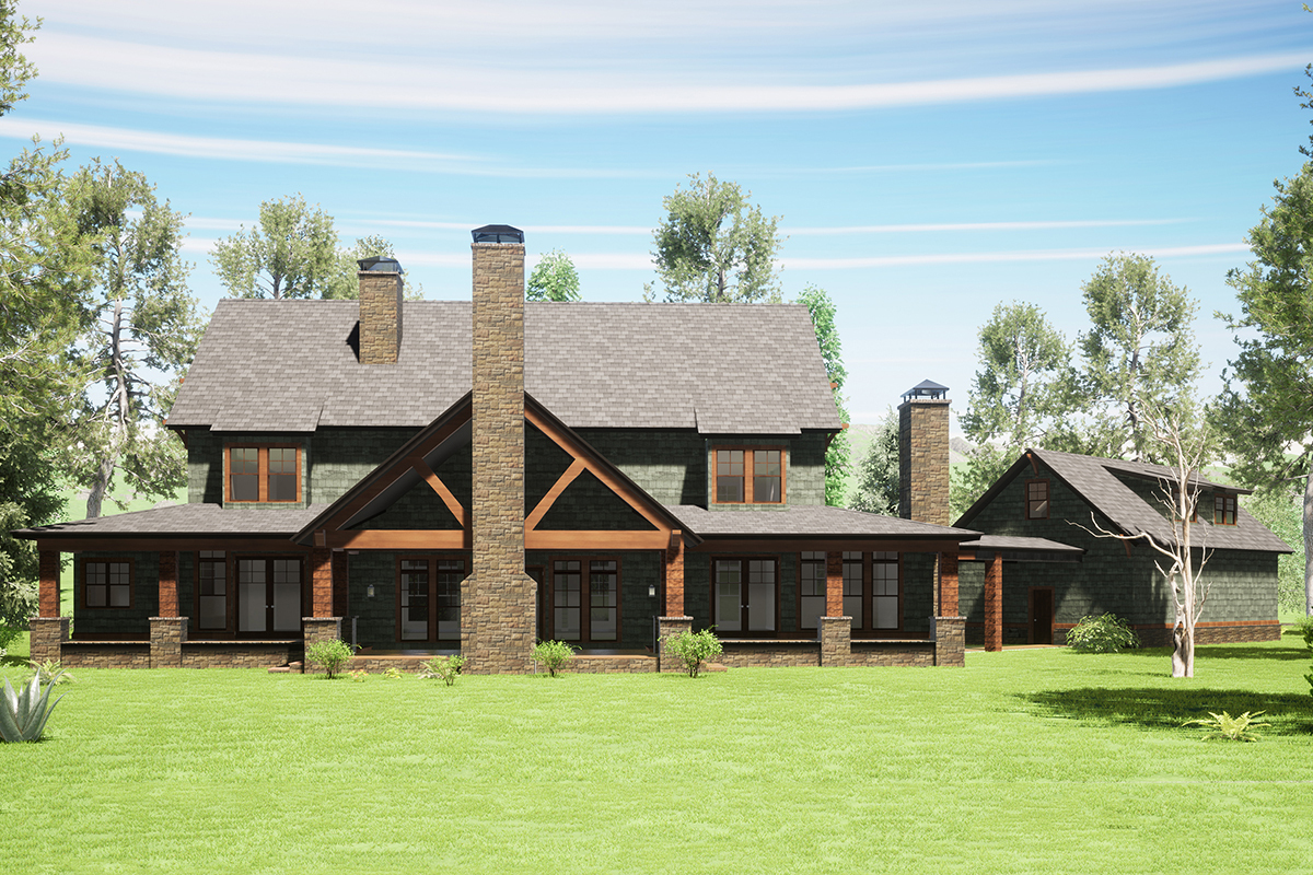 Rustic Country Home Plan with Grand Covered Porch - 4623 Sq Ft ...
