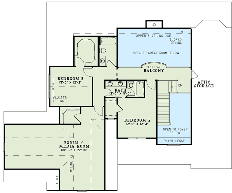 Plan 60607ND: Oversized Master Suite