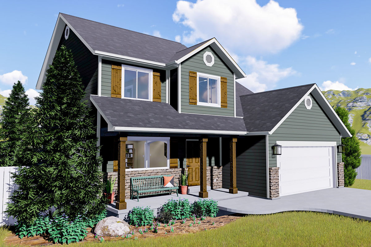 Traditional 2-Story Home Plan with Finished Lower Level - 61203UT ...