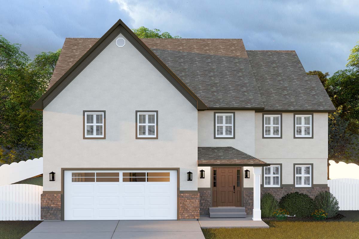 Plan 61250UT: Two-Story Traditional Home Plan with Optional Lower Level