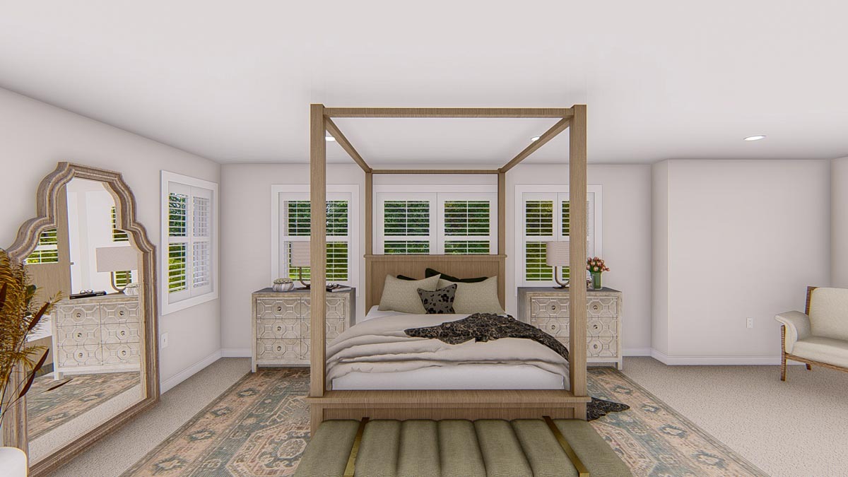 Traditional Home Plan with Gigantic Master Suite and Lower Level ...