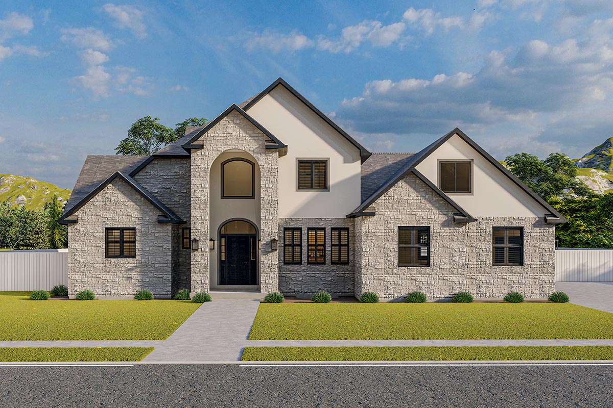 Plan 61307UT: Transitional House Plan with 2-Story Great Room - 2125 Sq Ft