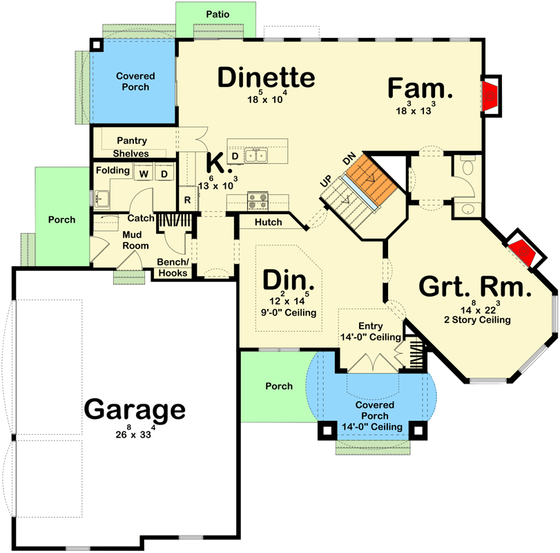 Artfully Designed 3200 Square Foot 4-Bed House Plan with 2-Story Great ...
