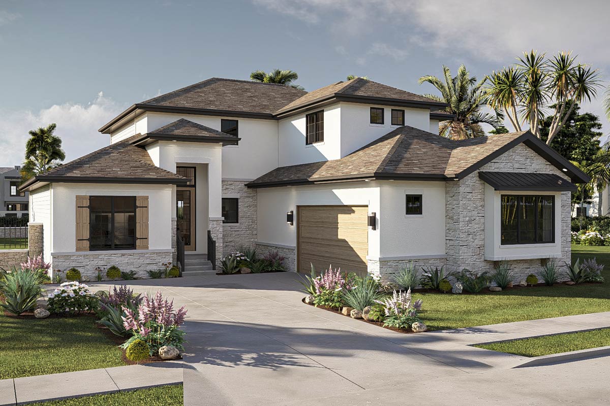 Plan 62540DJ: Contemporary 4 Bed House Plan with Main Level Master and ...
