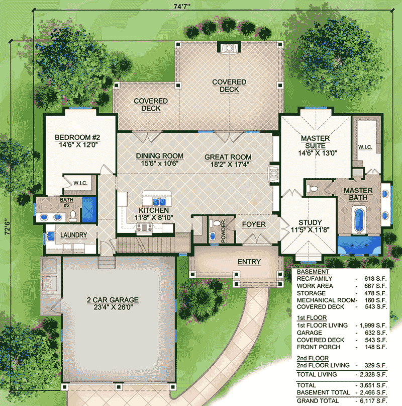 Plan 65608BS: Stunning Vaulted Home Plan