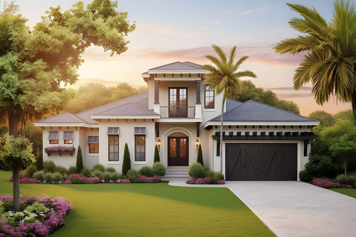 Plan 66319WE: Elegant Florida-Style House Plan with Outdoor Kitchen and ...