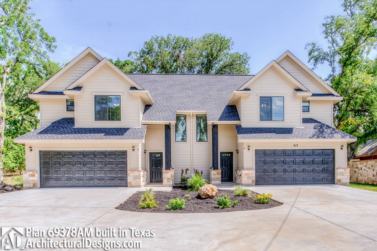 Large Colonial Style Duplex Plan - 69378AM | Architectural Designs ...