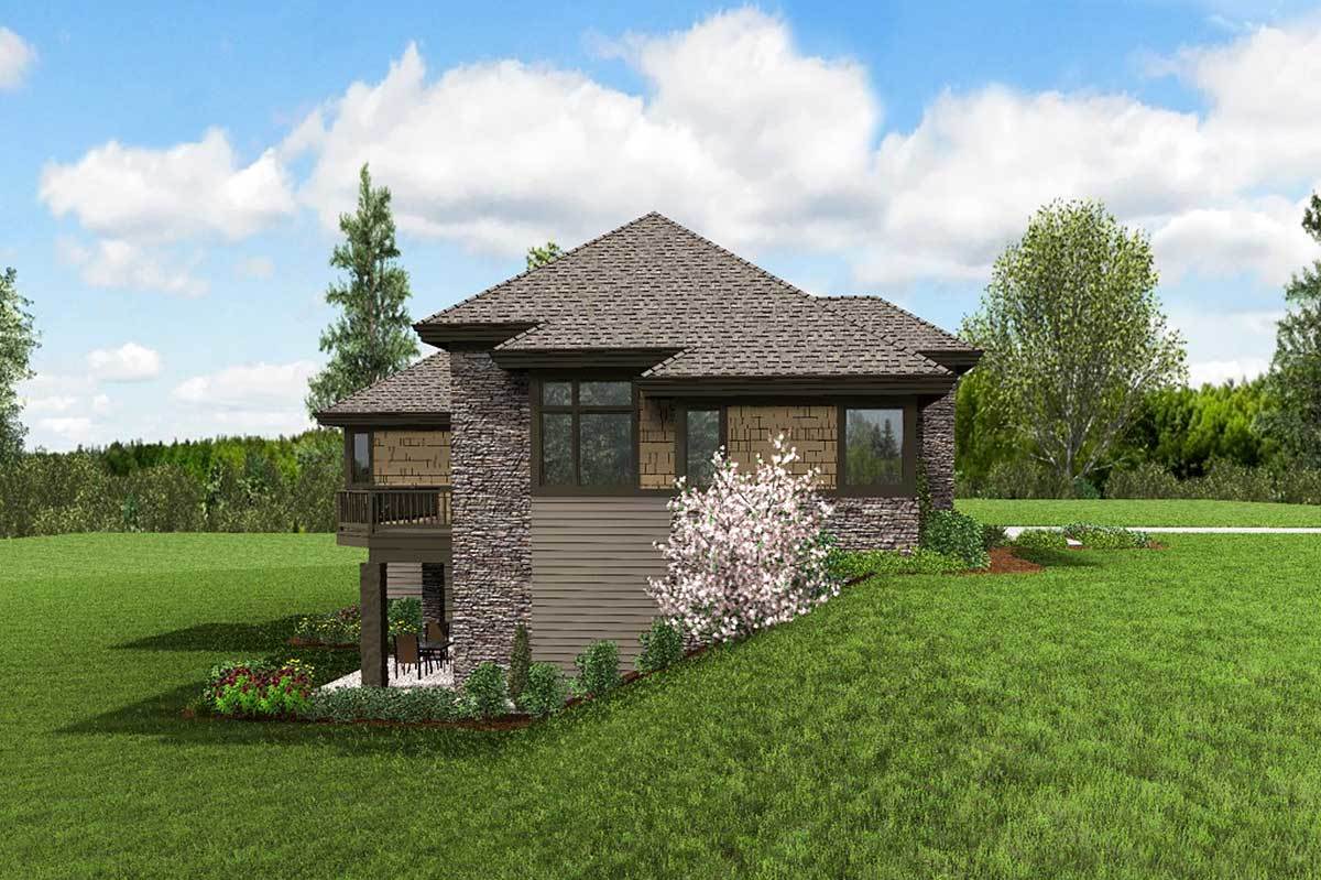 Contemporary Home Plan with Lower Level Game Room - 69536AM ...