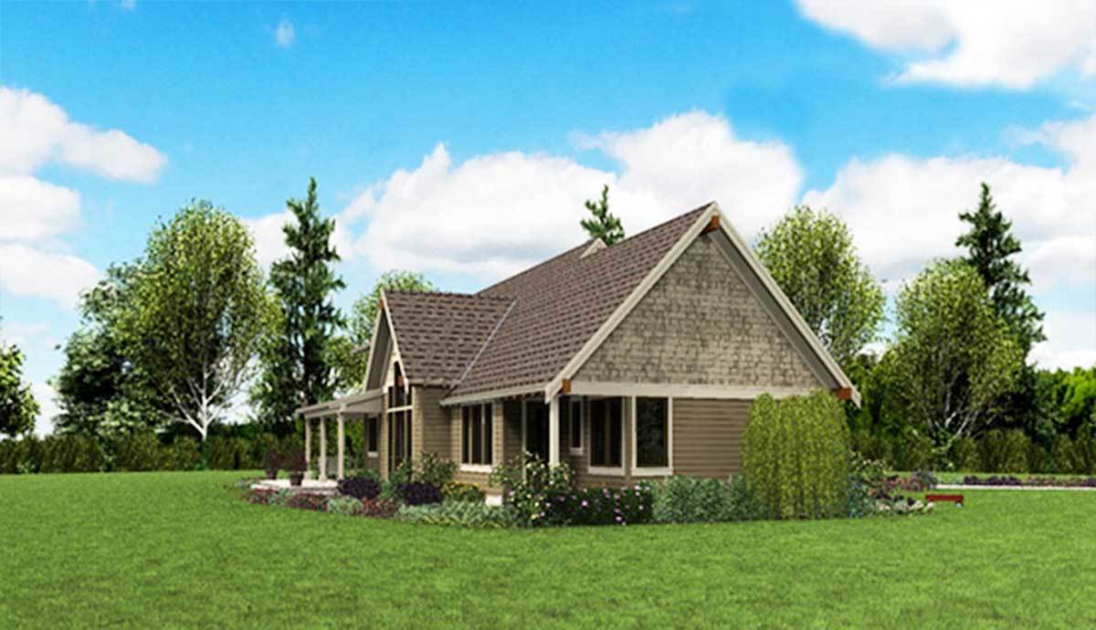 Rugged Craftsman with Angled Garage - 69594AM | Architectural Designs ...