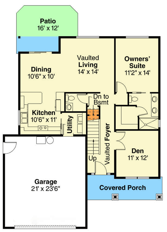 Plan 72222DA: Craftsman House Plan with Main Floor Master and Two-Story ...