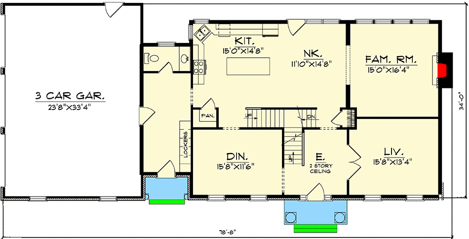 Brick Floor Plan One Level Home