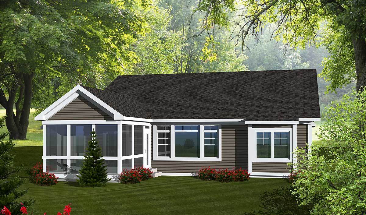 Traditional Two Bedroom with Open Floor Plan - 89861AH | Architectural ...