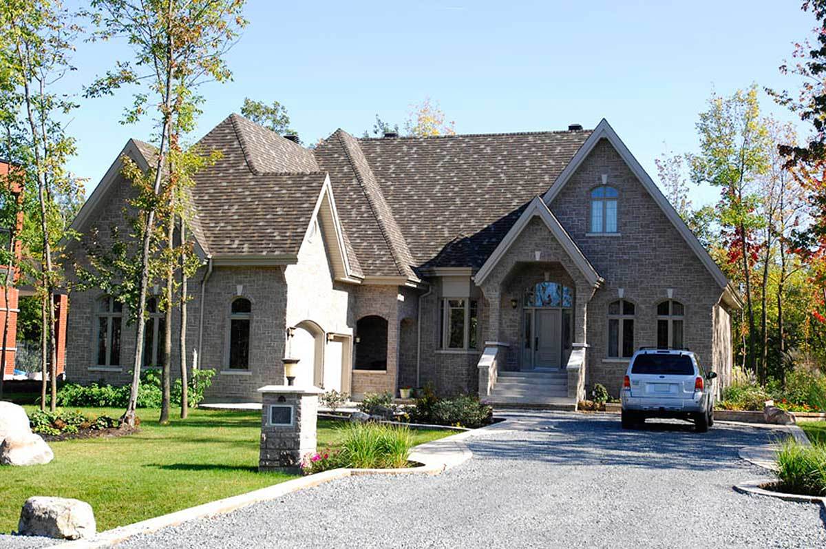 One-level European House Plan with High Pitched Roof - 9026PD ...