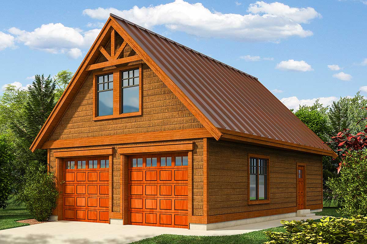 Plan 9823SW: Shingle-Style Garage